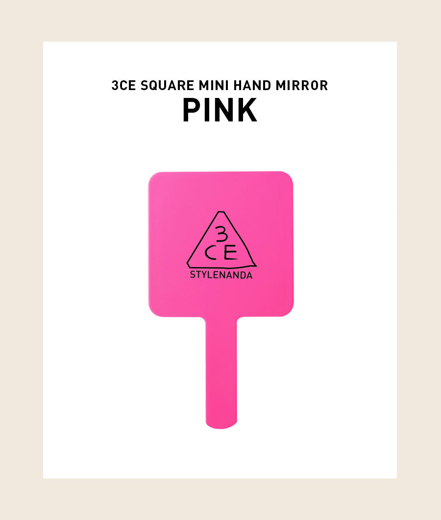 [FREE GIFT] 3CE Square Hand Mirror Mini #Pink – WOOH