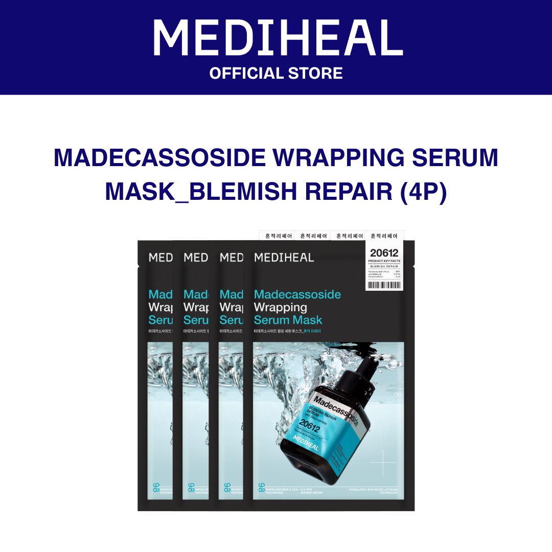 MEDIHEAL MADECASSOSIDE WRAPPING SERUM MASK_BLEMISH REPAIR (4P) – WOOH