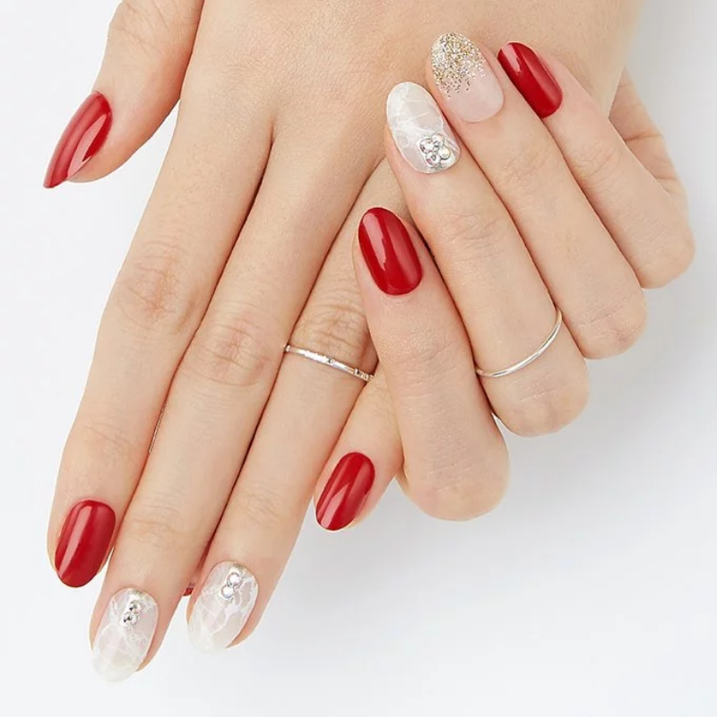 [BEST BUY] DASHING DIVA Magic Press Oval Mani Best Red MDR316OV – WOOH