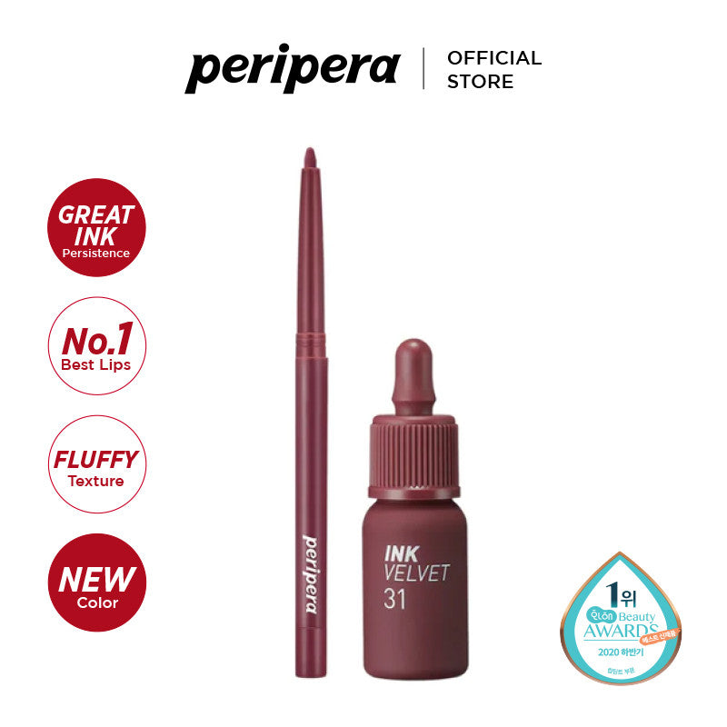 PERIPERA Ink Velvet + Lip Liner Set [2 Colors to Choose] [CLEARANCE] – WOOH